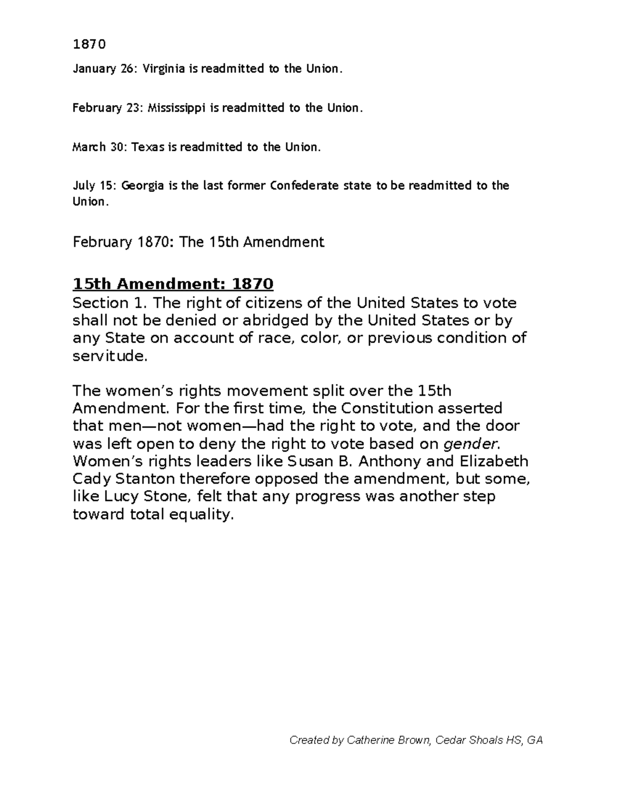 Reconstruction Era Highlights (1870-1877): Key Events & Amendments ...
