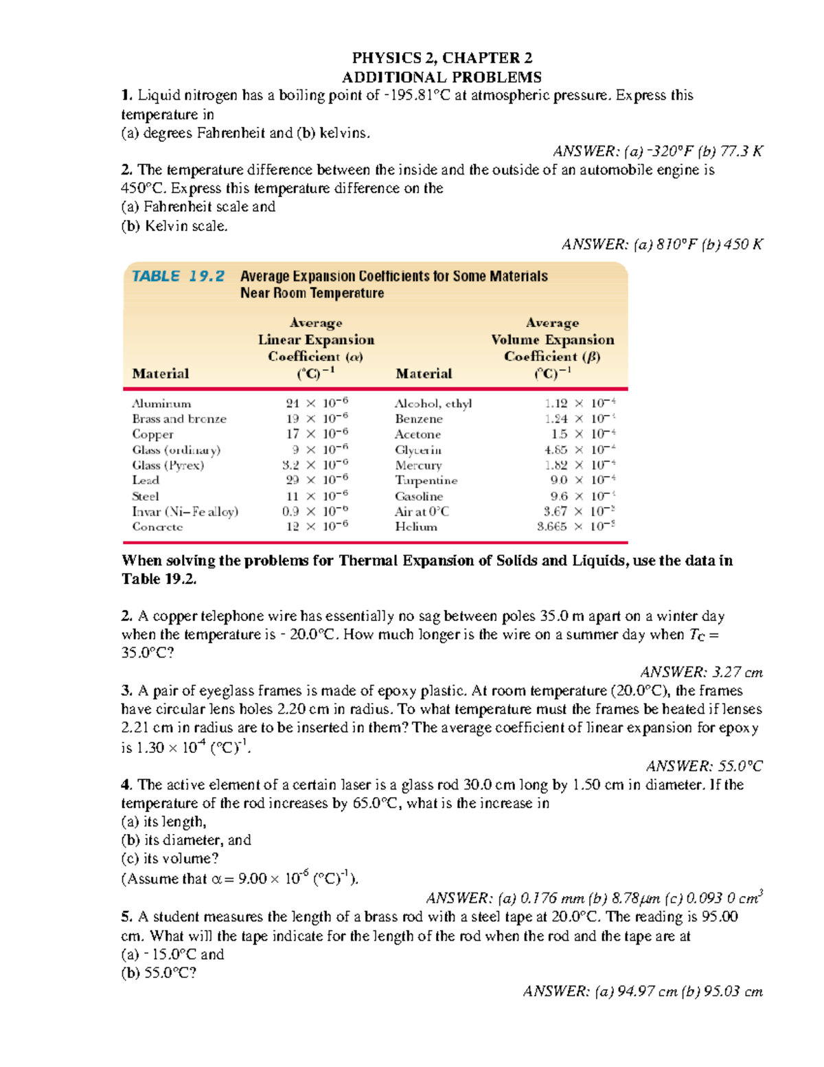 PHYSICS 2, CHAPTER 2 ADDITIONAL PROBLEMS & EXERCISES - Studocu
