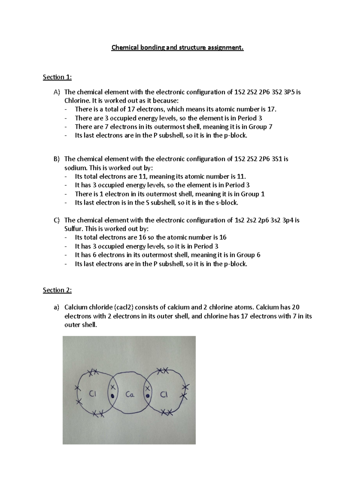 Chemical Bonding and Structure Assignment (CHEM 101) - Studocu
