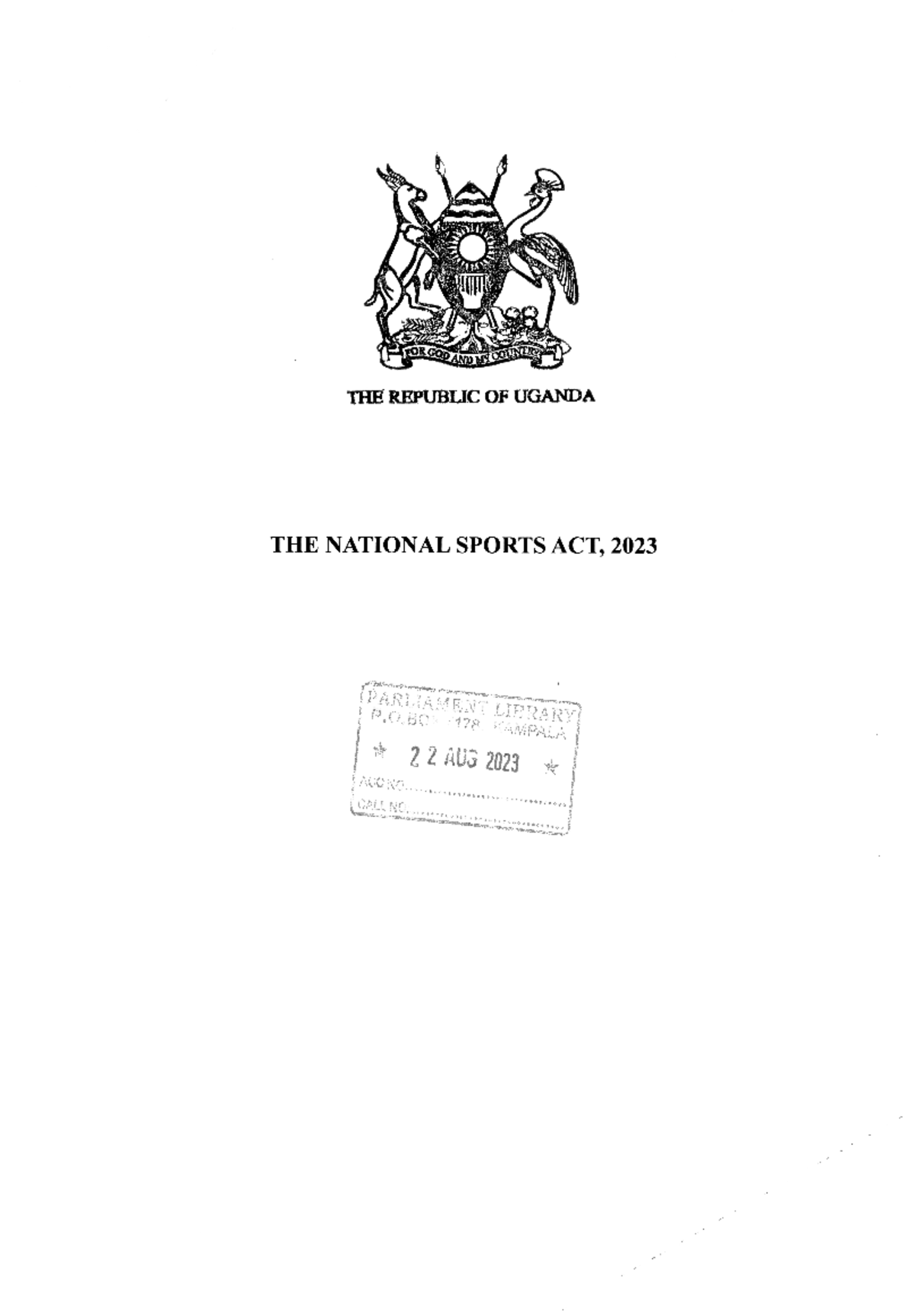 National Sports Act 2023: Comprehensive Overview and Provisions - Studocu
