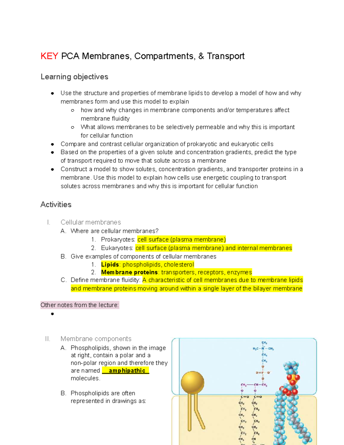 PCA 101: Key Concepts in Membranes, Compartments & Transport Processes ...