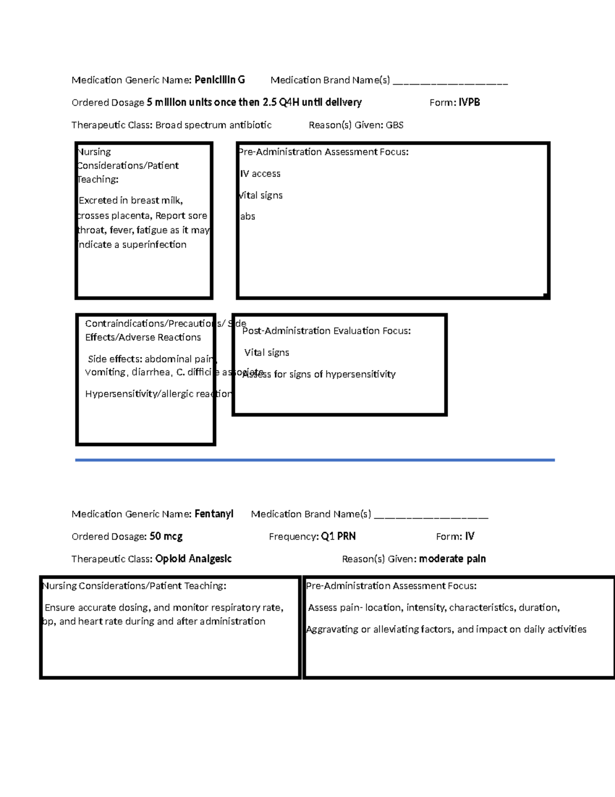 Medication Card for Brenda Patton - VSIm Med Cards Summary - Studocu