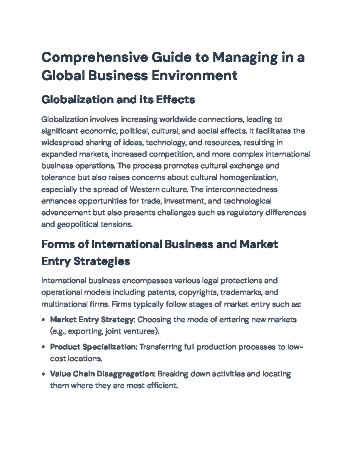 Global Business Management: Strategies & Ethics in a Globalized World ...