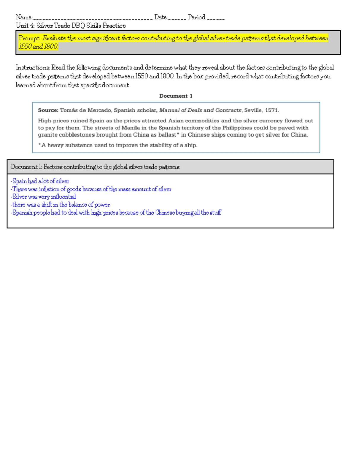 AP World History 2019 Final Exam DBQ: Portuguese Influence in Indian ...