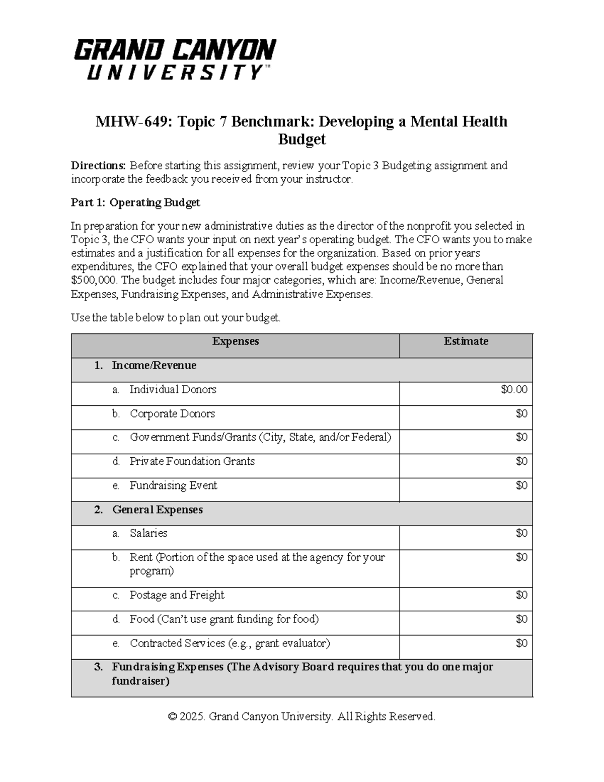 MHW 649 T7 Benchmark: Creating a Comprehensive Mental Health Budget ...
