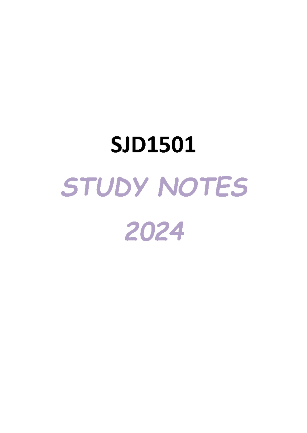 SJD1501 Study Notes: Foundations of Law and Justice 2024 - Studocu