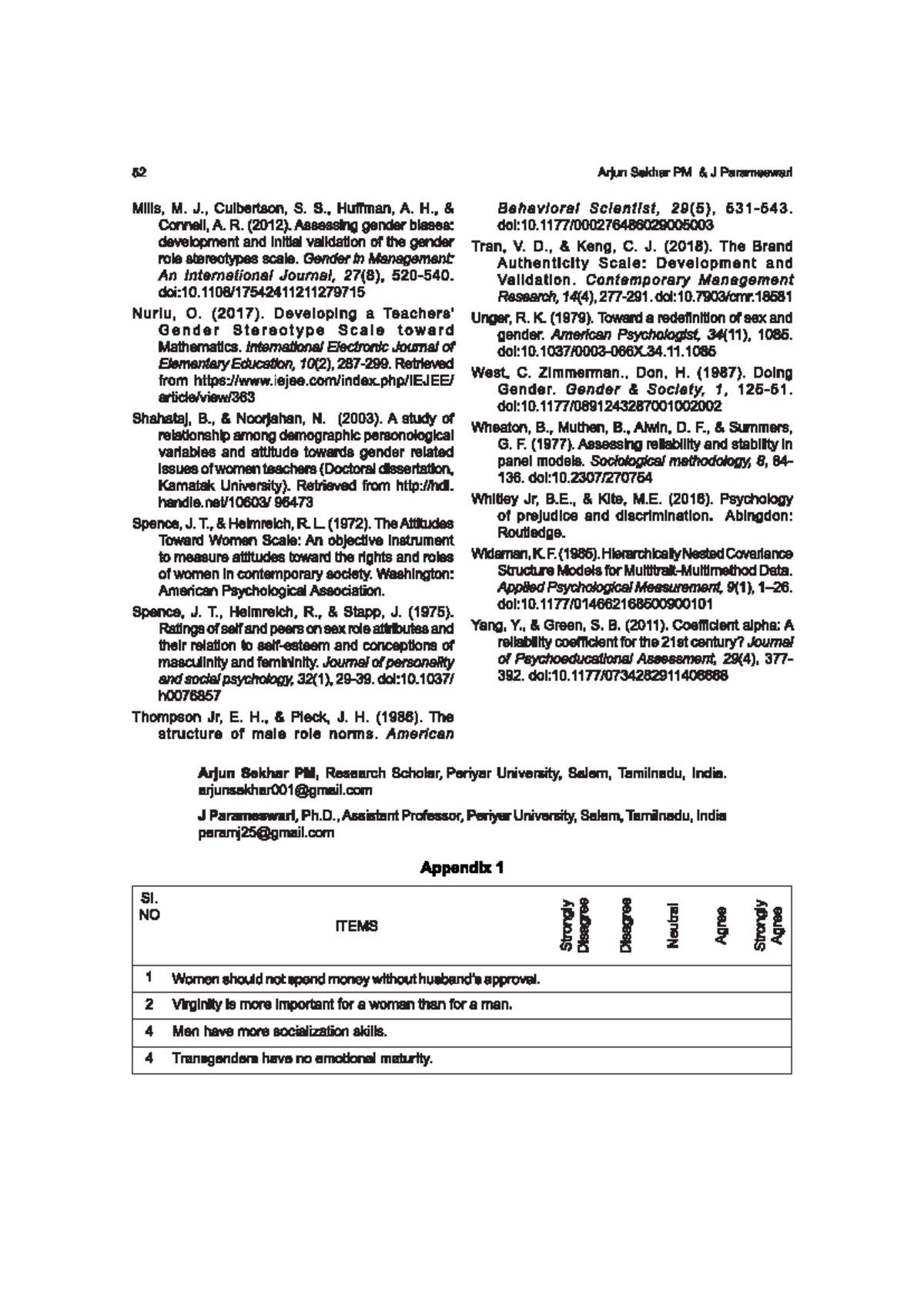 Assessing Gender Biases: Scale Development & Validation (PM 52) - Studocu