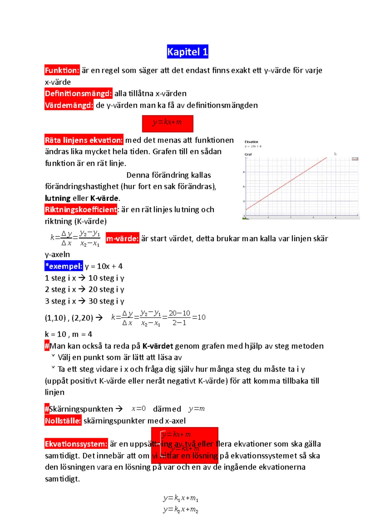 Repetitionsmaterial för NP-omprov Ma1b - Matematik 1b - Studocu