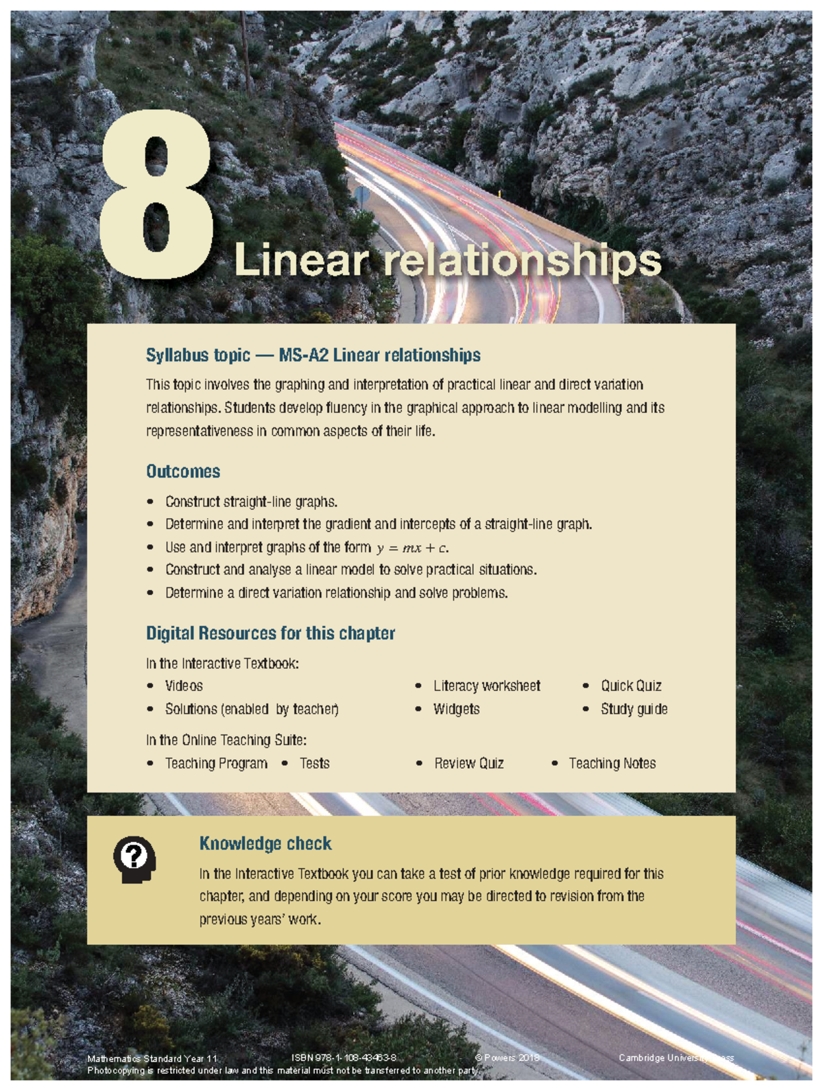 MSY11 Ch08 Linear Relationships: Graphing & Direct Variation - Studocu
