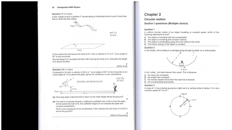 Cambridge - Circular Motion Questions (NSW Physics 18 Checkpoints ...