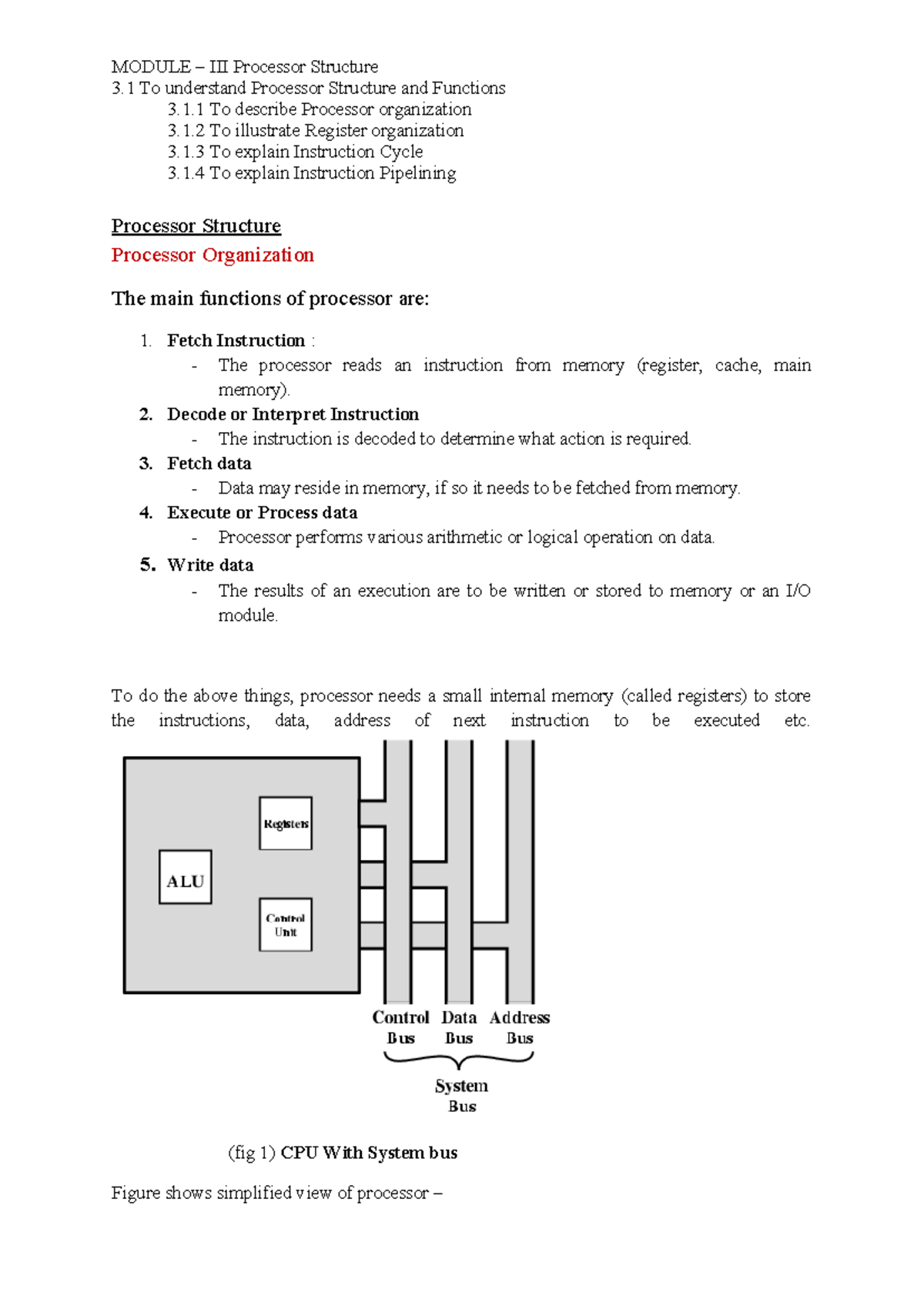 CA - Module 3: Understanding Processor Structure and Functions - Studocu