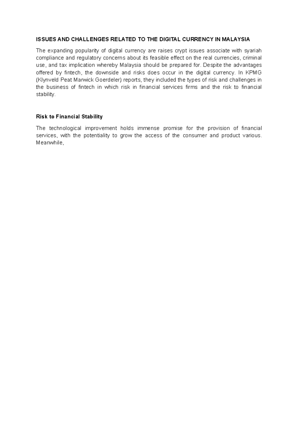 Issues AND Challenges Related TO THE Digital Currency IN Malaysia ...