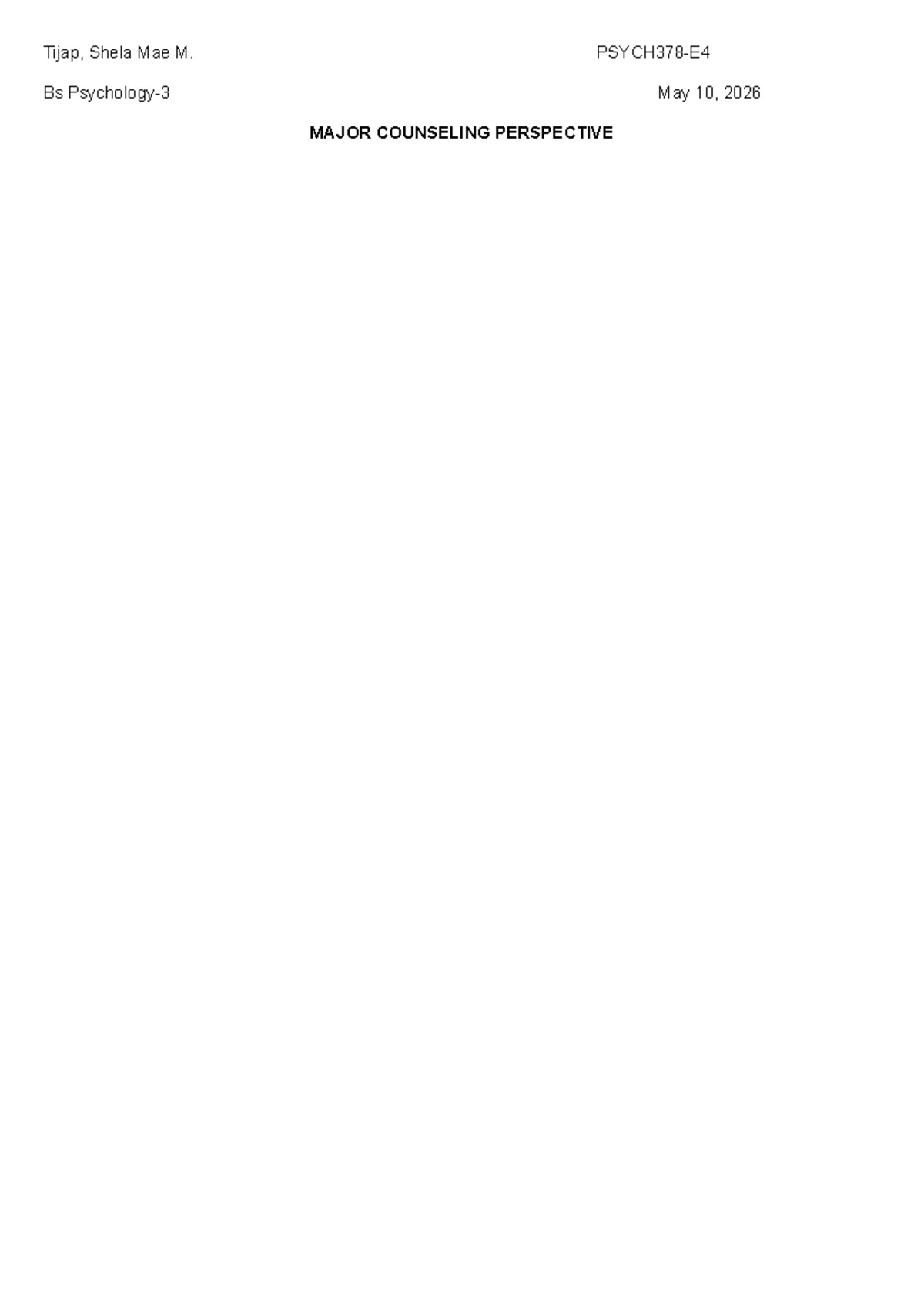 Psych 358-E4: Integrating Counseling Perspectives and Filipino Values ...