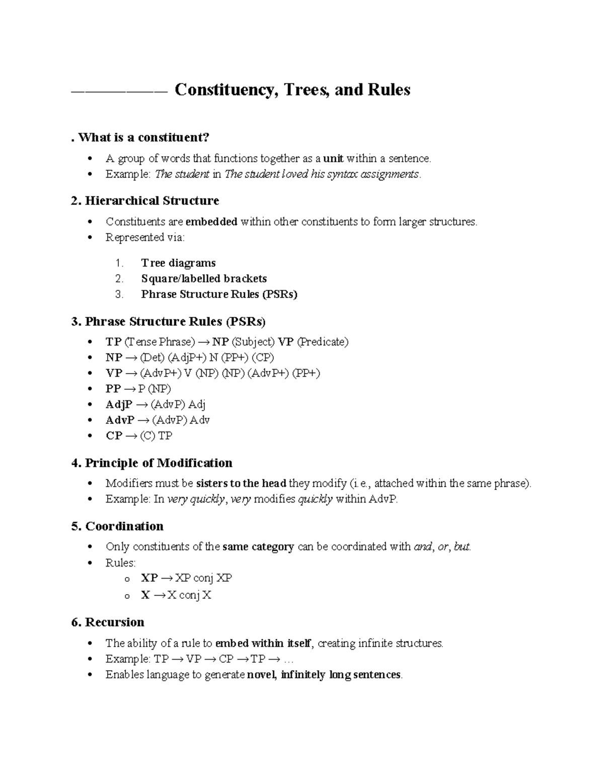 Syntax: Constituency, Trees, and Rules (ENG 101) - Studocu