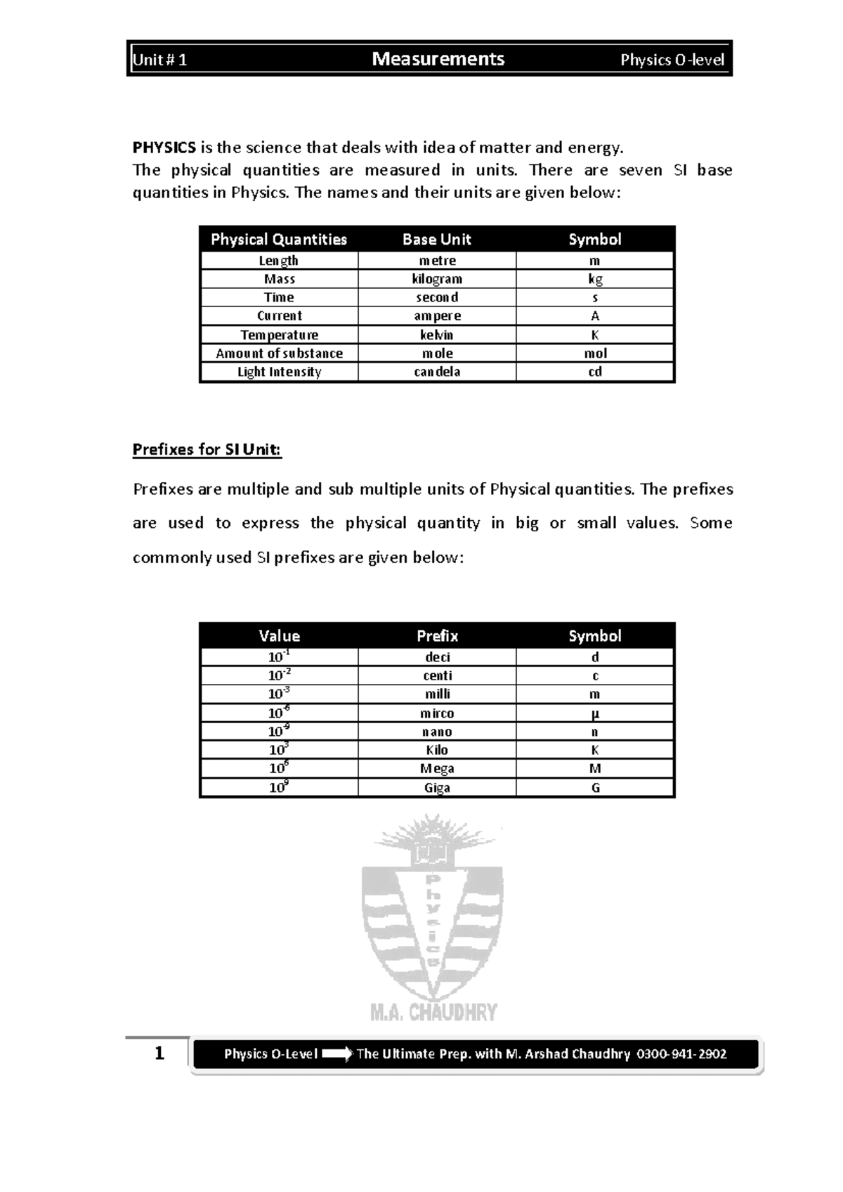 Measurement Notes on Mass, Weight, and Density (PHYS101) - Studocu