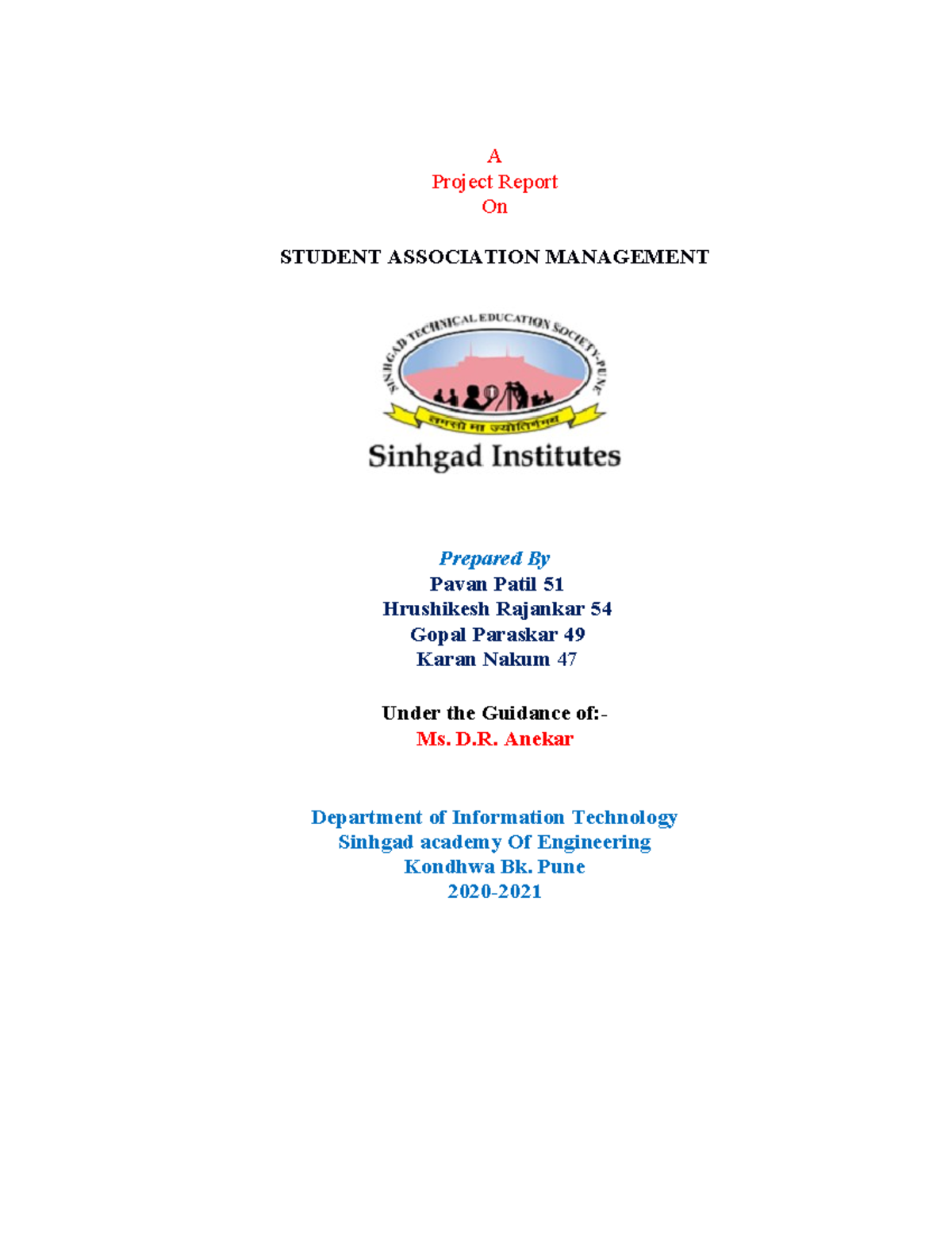 DBMS Mini Project Report on Auto-Spare Part Management System - Studocu