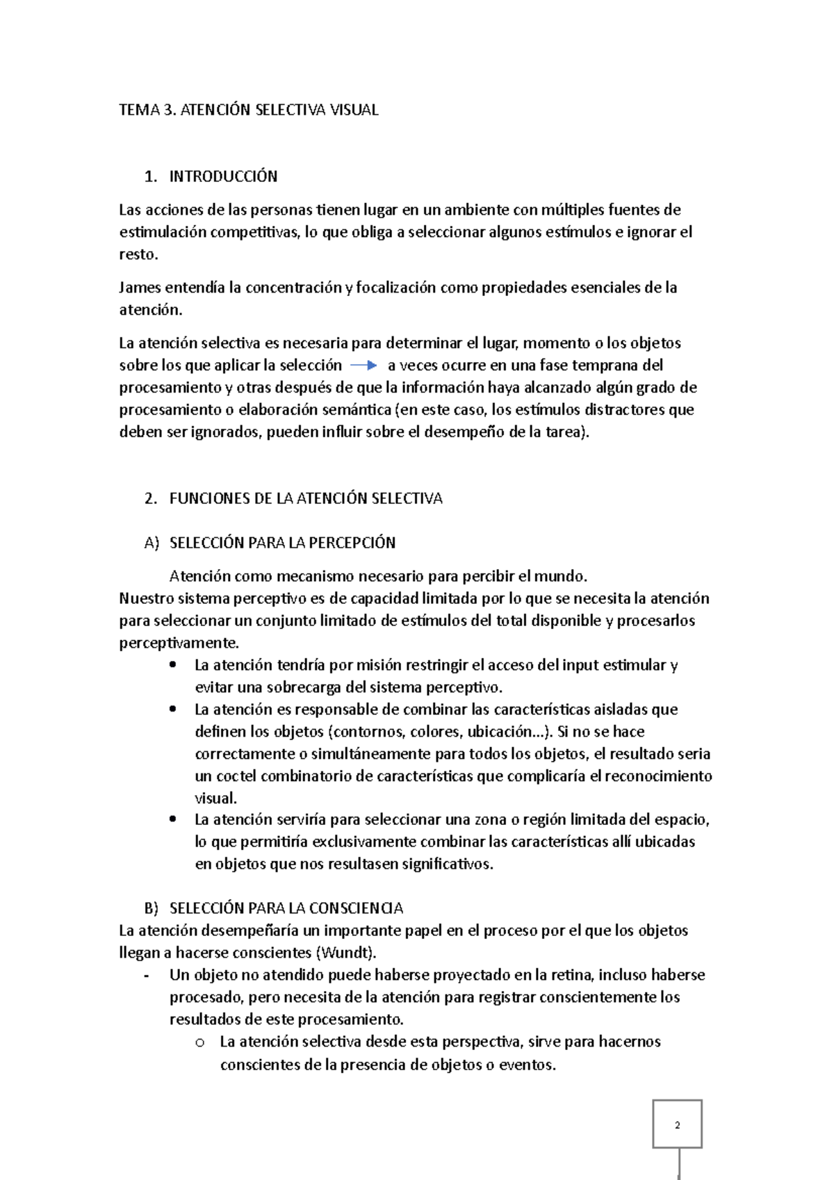 TEMA 3. Atención Selectiva Visual - TEMA 3. ATENCIÓN SELECTIVA VISUAL 1 ...