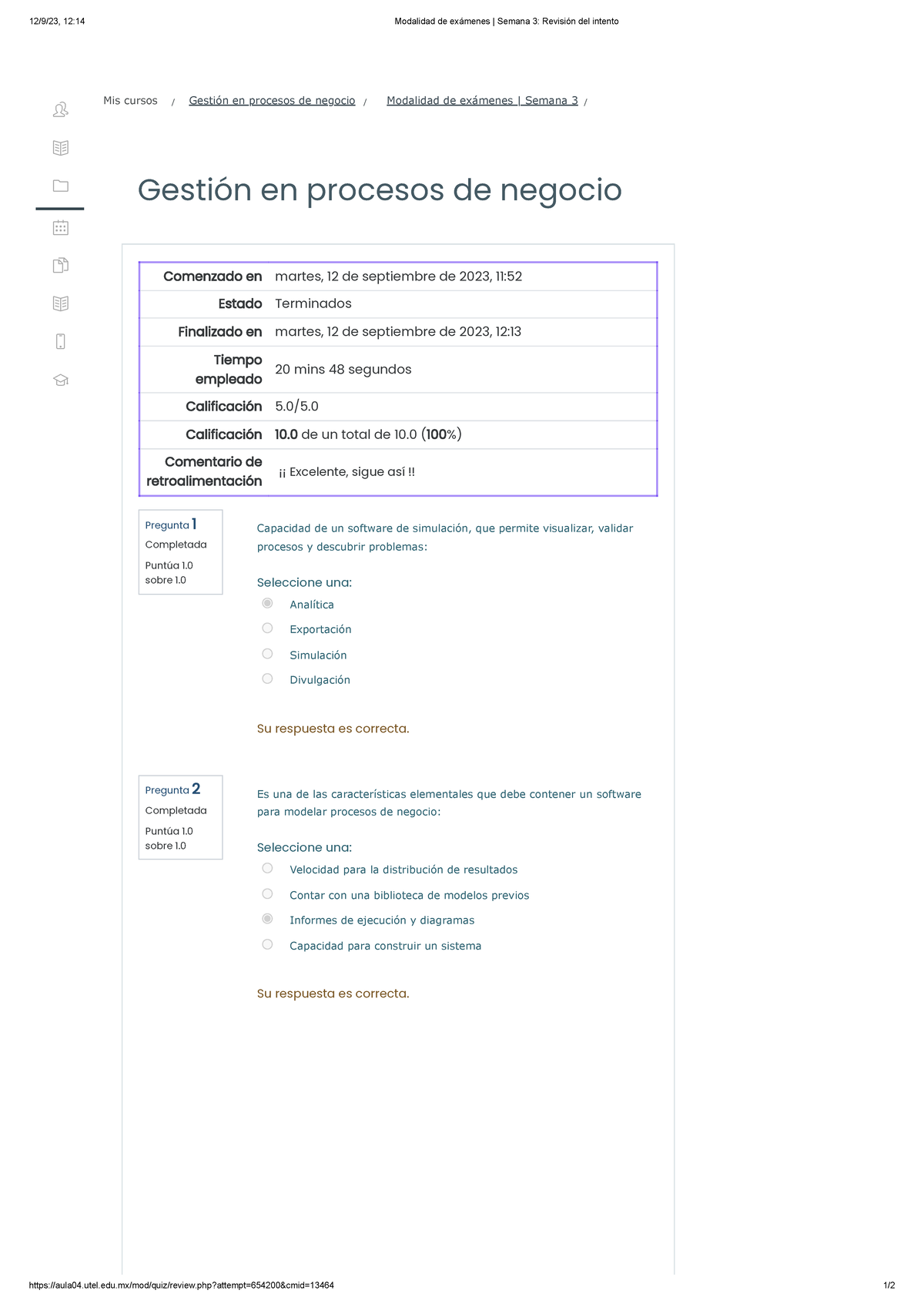 Gestión en Procesos de Negocio - Semana 3 Examen Revisión - Studocu