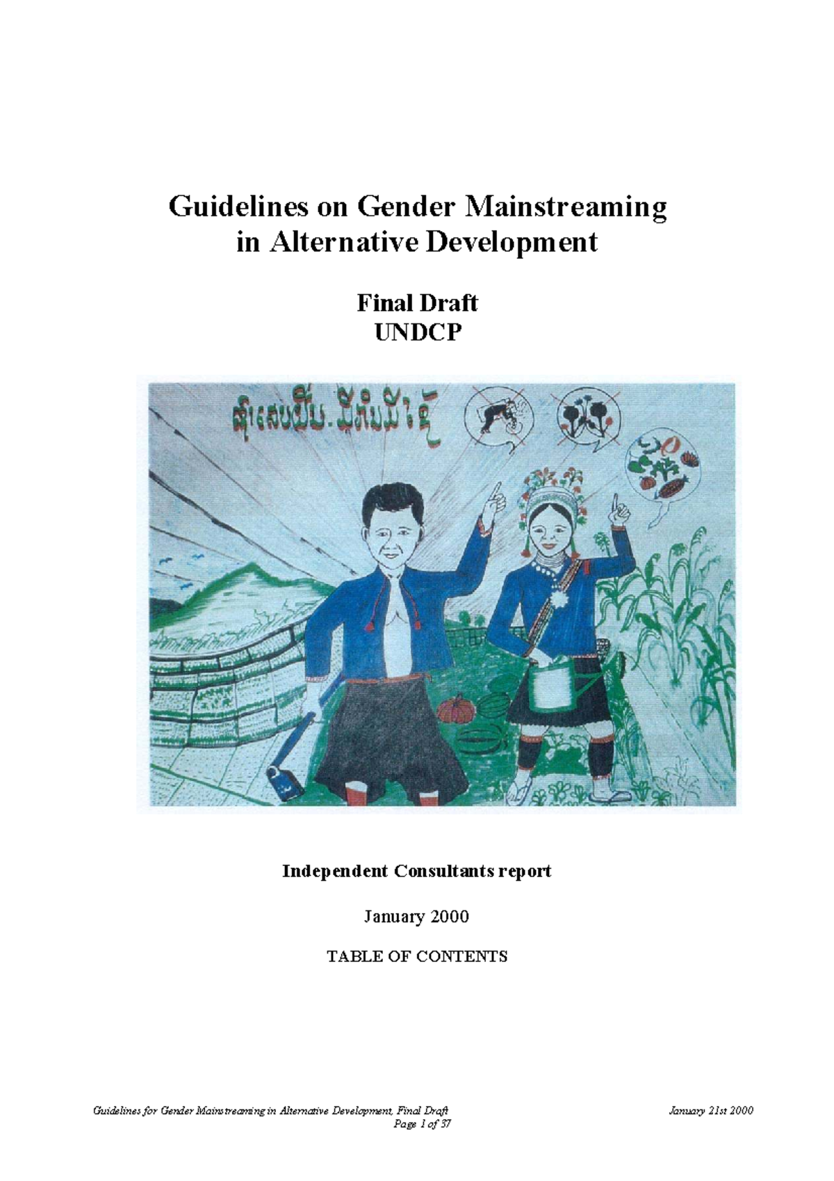 Guidelines for Gender Mainstreaming in Alternative Development (UNDCP ...