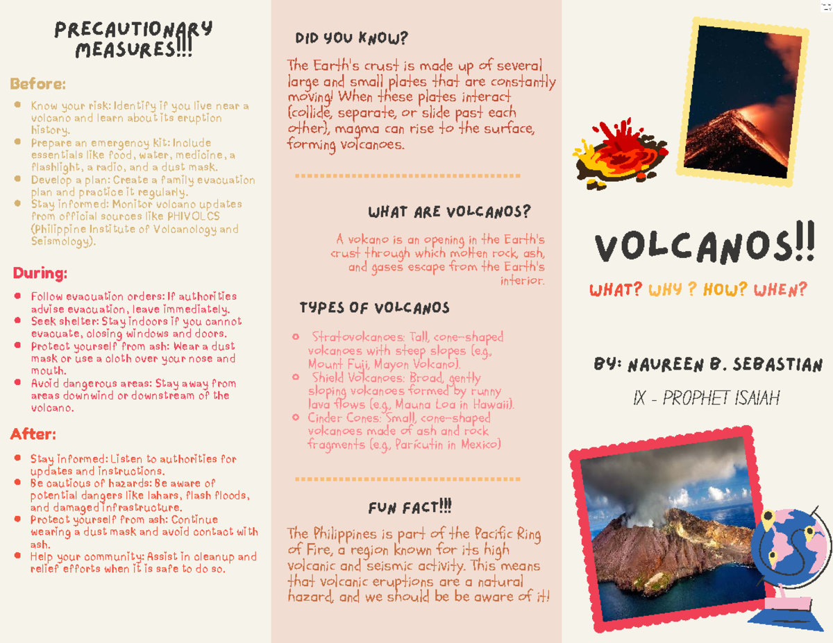 Q3 Science Pamphlet: Understanding Volcanos & Safety Measures - Studocu