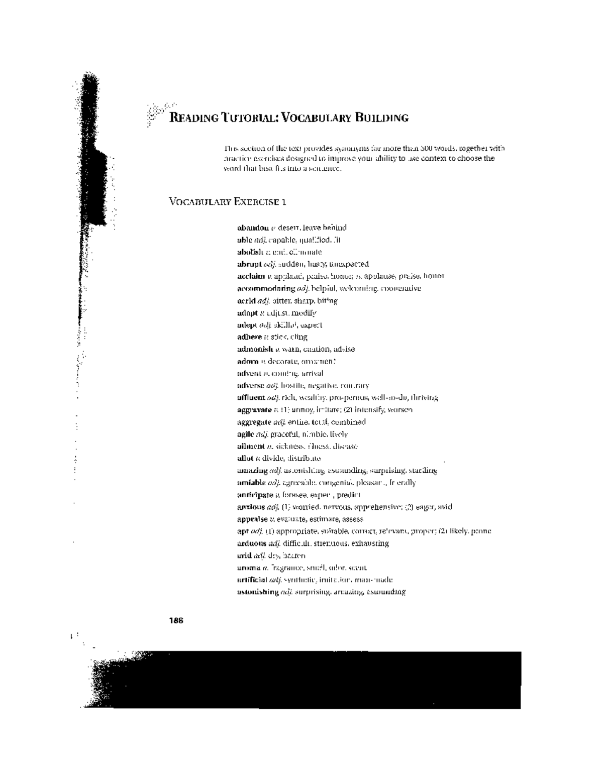 269 - Vocabulary Building: Synonyms & Exercises Guide - Studocu