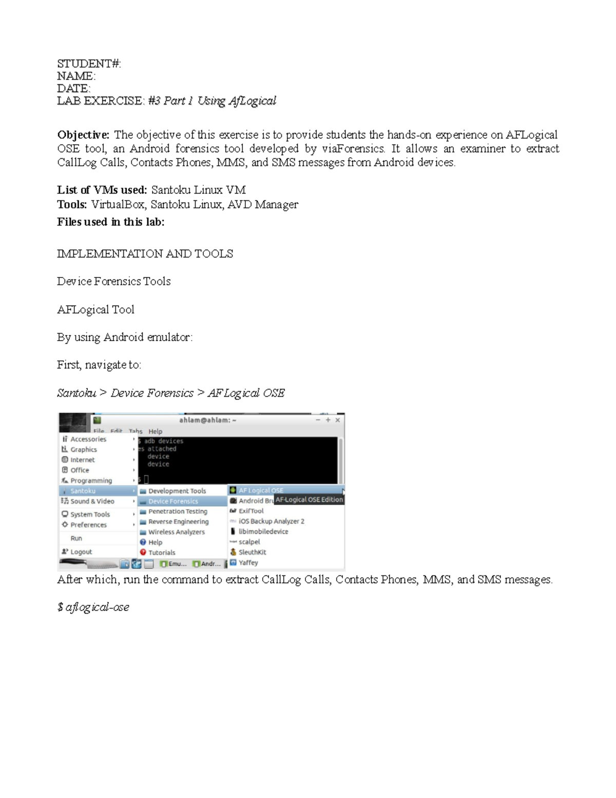 Assignement 1 Part 1 Using Aflogical - NAME:NAME: DATE:DATE: LAB EXERCISE:LAB EXERCISE: #3 Part ...