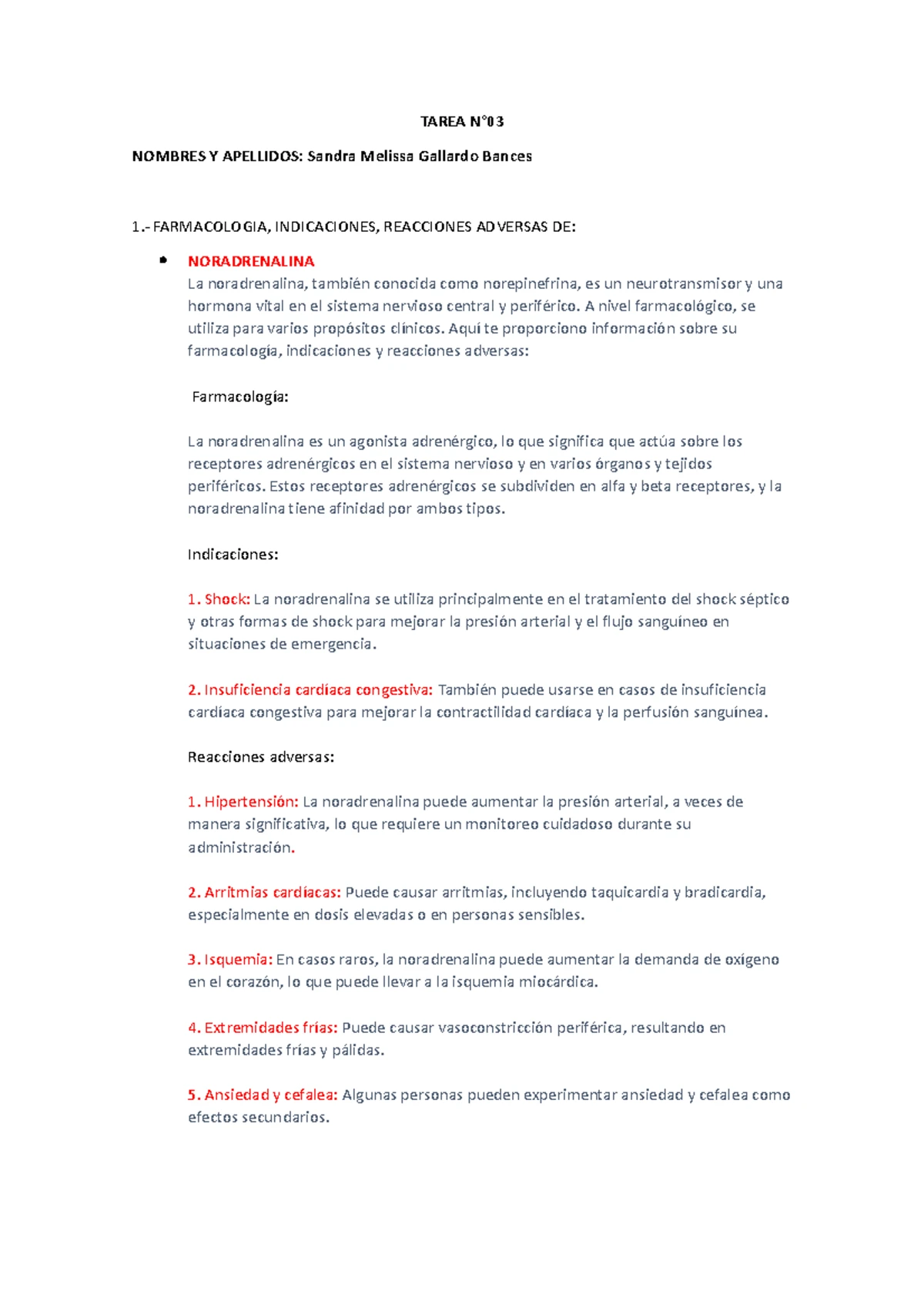 Norepinefrina: Dosis y Administración Intravenosa - 4 mg/4 mL - Studocu