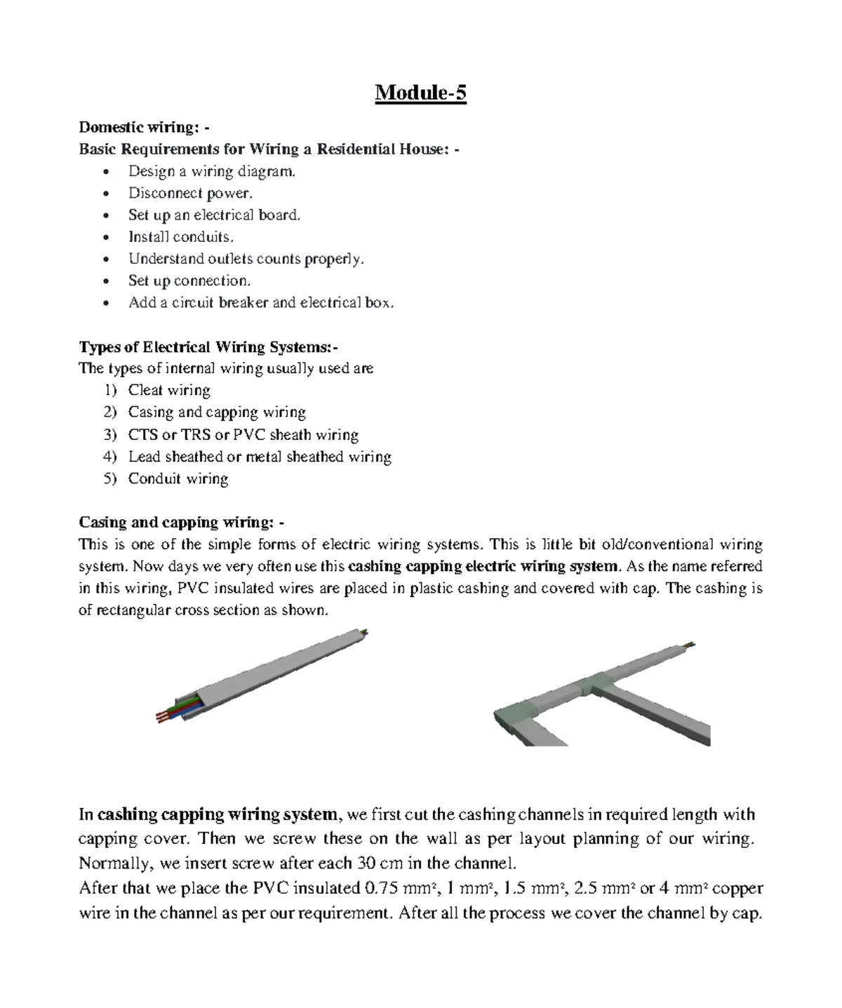 domestic wiring notes - Page 1 MODULE- Syllabus: Domestic Wiring ...
