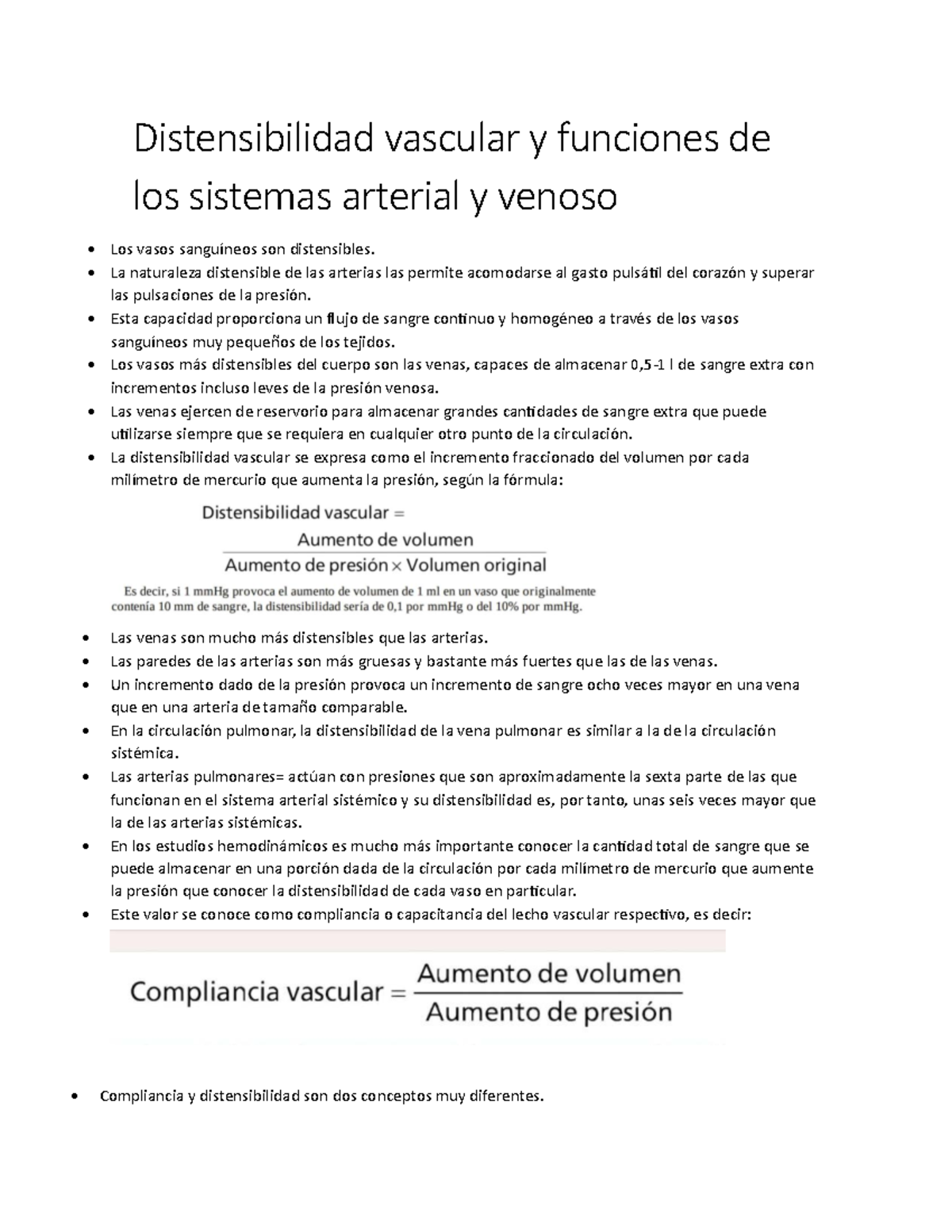 CAP 15 Guyton: Resumen sobre Distensibilidad Vascular y Funciones Circulatorias - Studocu