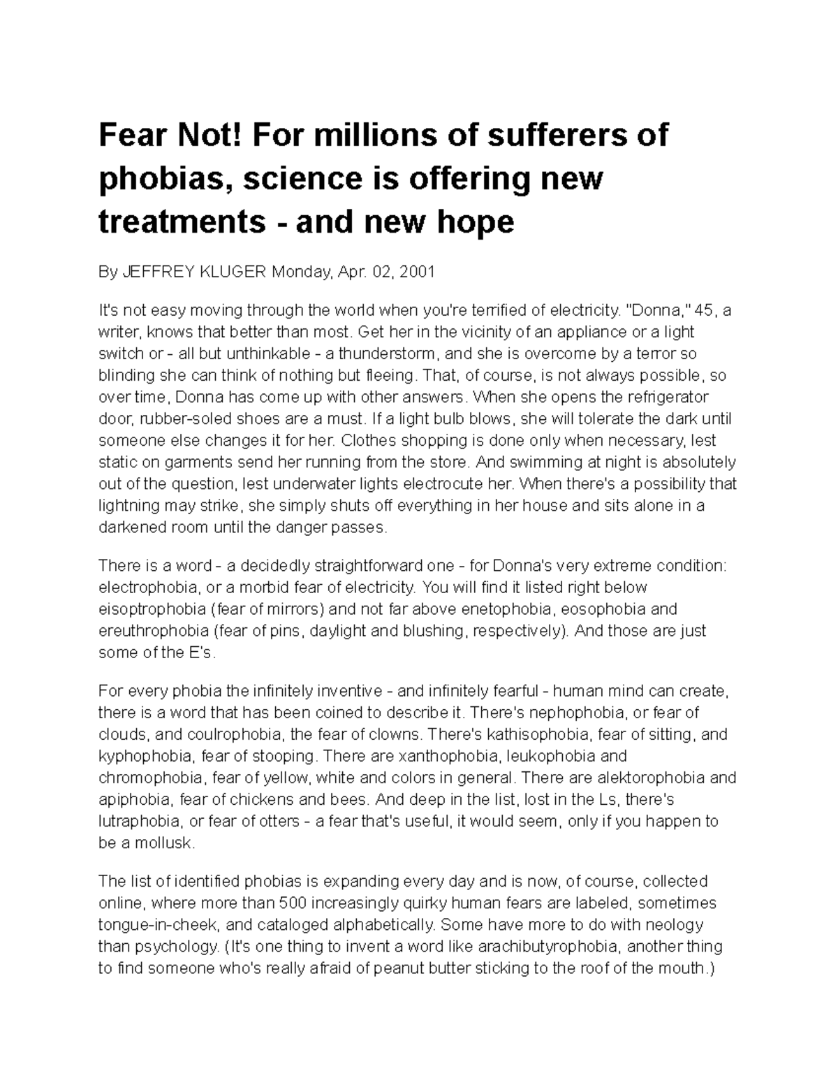 Phobia Treatments: Advances in Understanding Anxiety Disorders - Fear ...