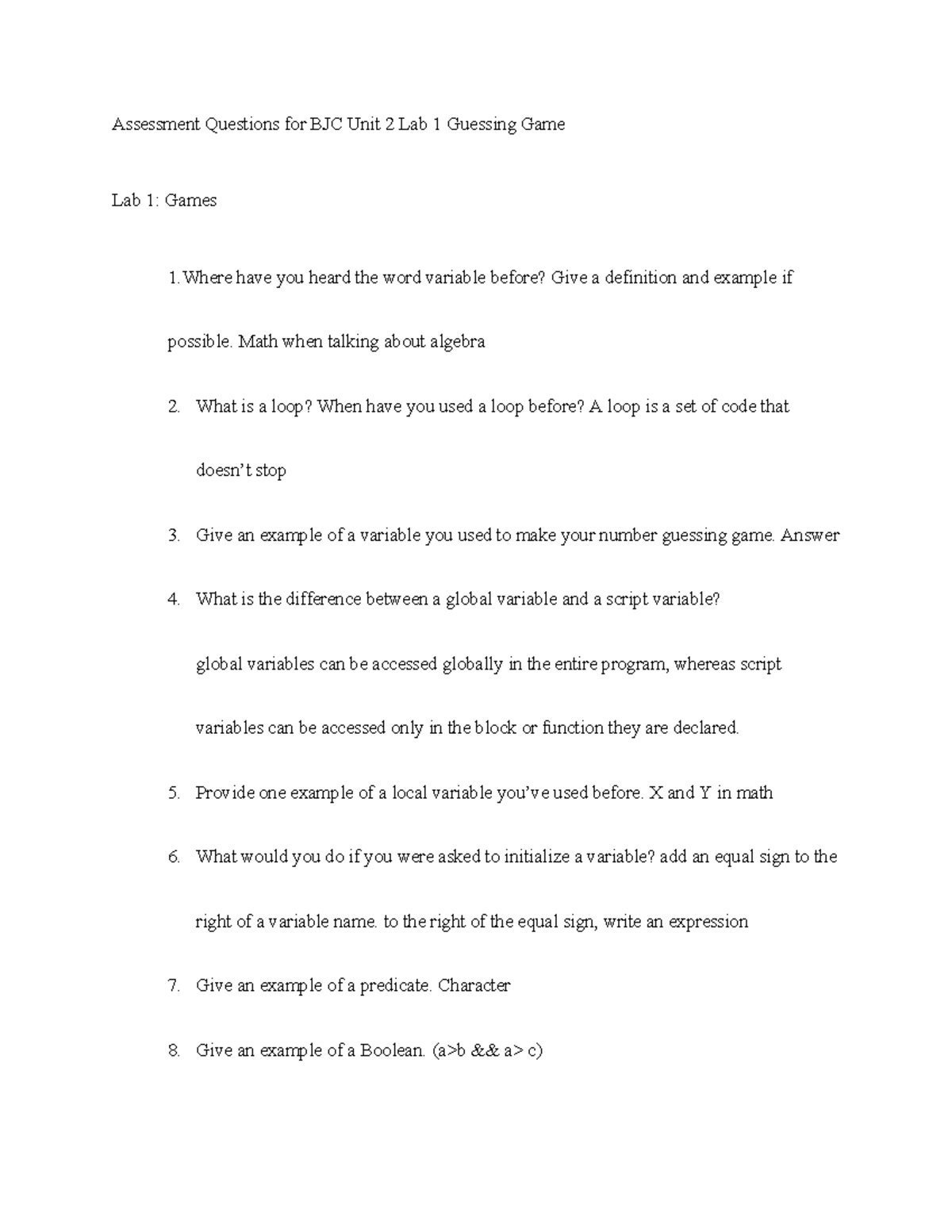 Assessment+Questions+for+BJC+Unit+2+Lab+1+Guessing+Game - Assessment ...