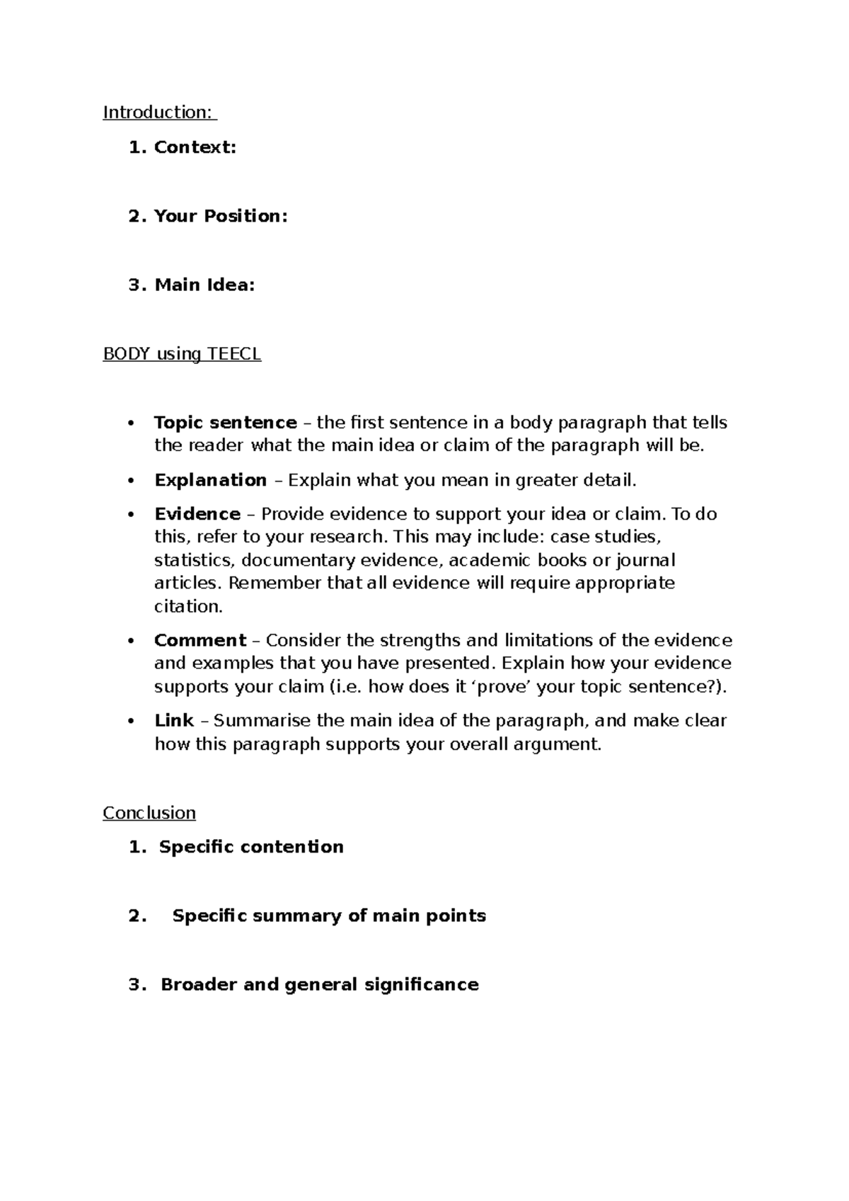 PEEL Method: Structuring Your Argument Effectively - Studocu