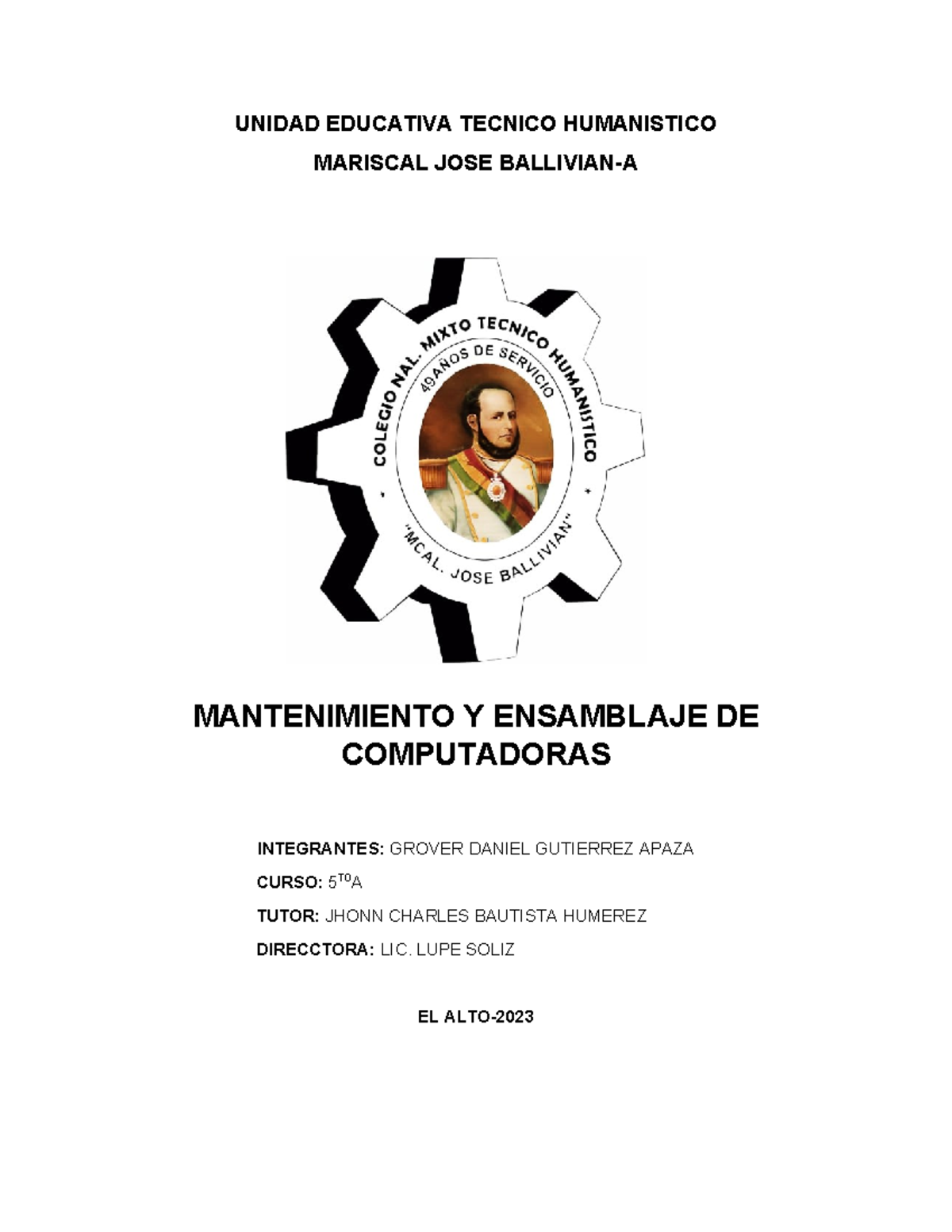Unidad Educativa Tecnico Humanistico - UNIDAD EDUCATIVA TECNICO ...