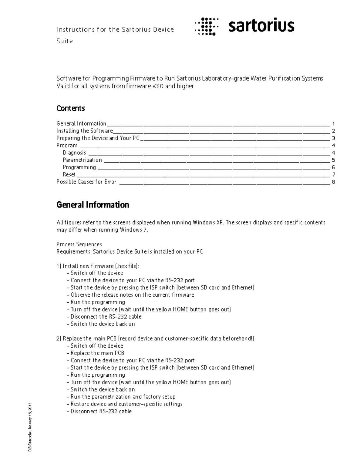Instructions for the Sartorius Device Suite - Suite Software for ...