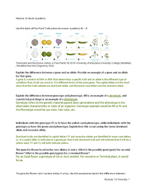 Module 11 Study Questions - Module 11 Study Questions Which molecule is ...