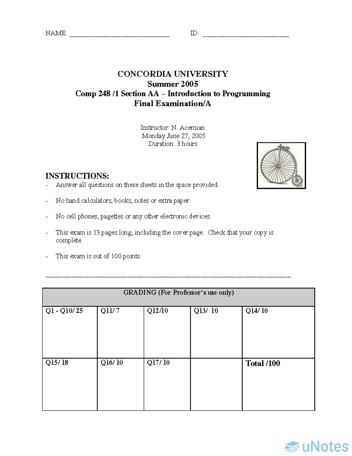 Final exam notes for COMP 248: Introduction to Programming - Studocu