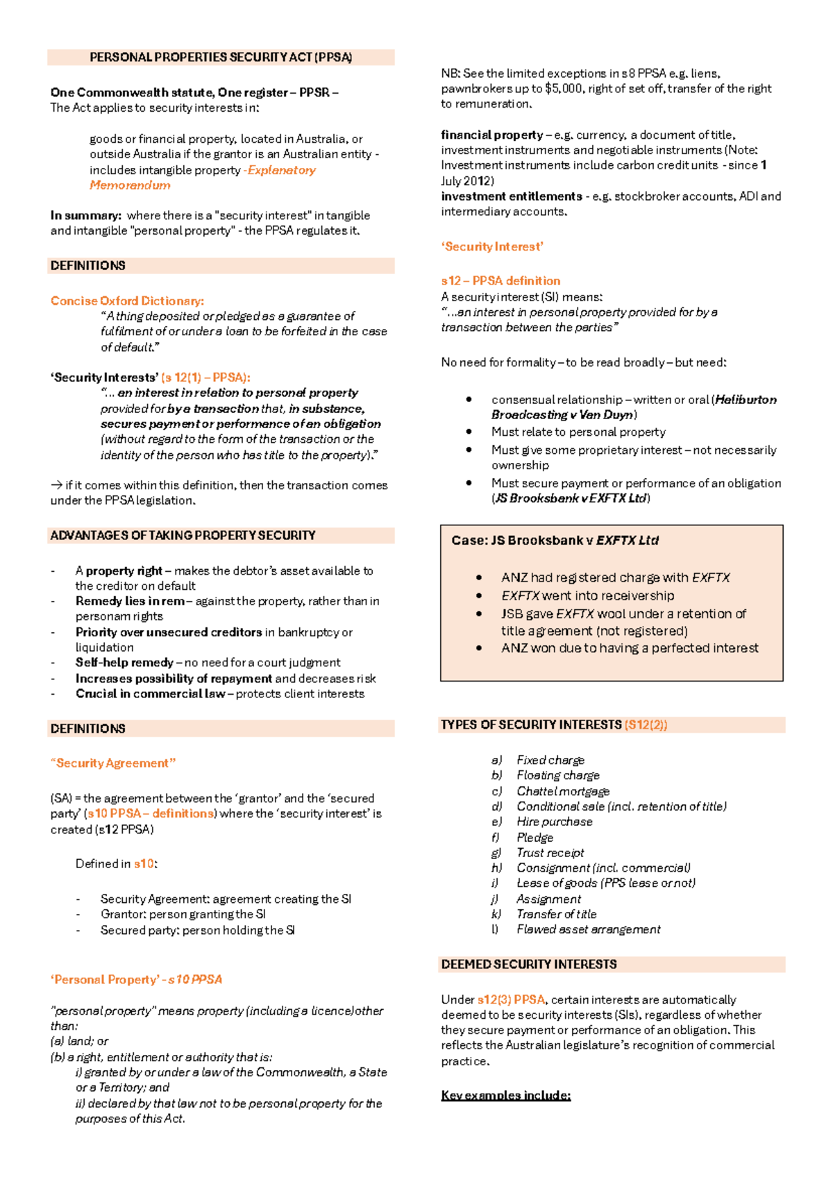 PPSA Notes: Understanding the Personal Properties Security Act and Its ...