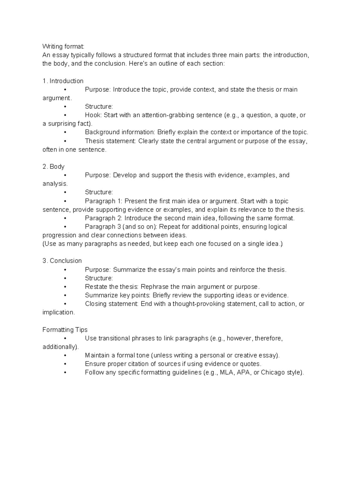 Unit 3: Essay Writing & Organizational Structure Guide - Studocu