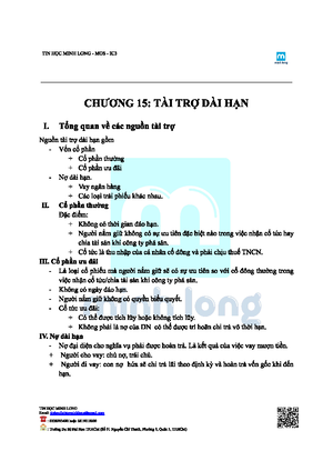 File giải bài tập tài chính doanh nghiệp - LỚP TC DN SÁNG THỨ 6 – D 402 Đoàn Nguyễn Lynh Phương ...