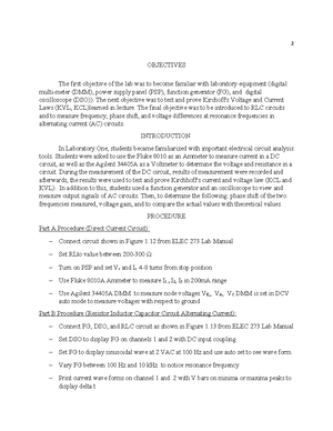 ELEC 273 Course Outline W25 v1 - ELEC 273 Basic Circuit Analysis Electrical and Computer ...