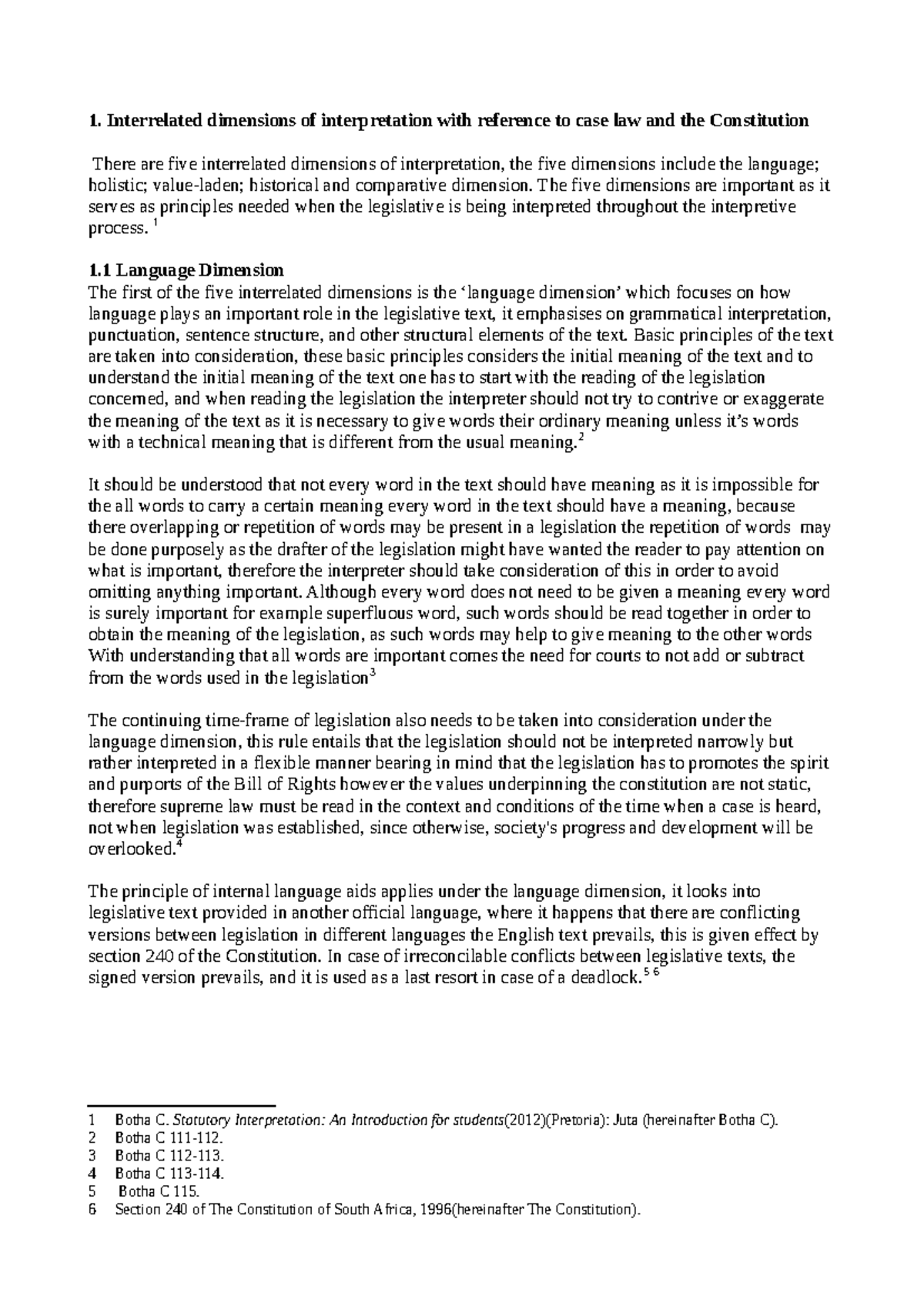 Understanding Dimensions & Guidelines in Statutory Interpretation - Studocu