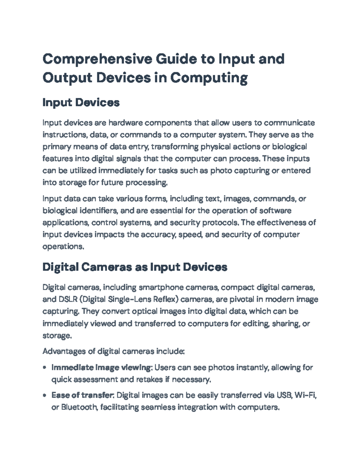 Comprehensive Overview of Input & Output Devices in Computing (CS101 ...