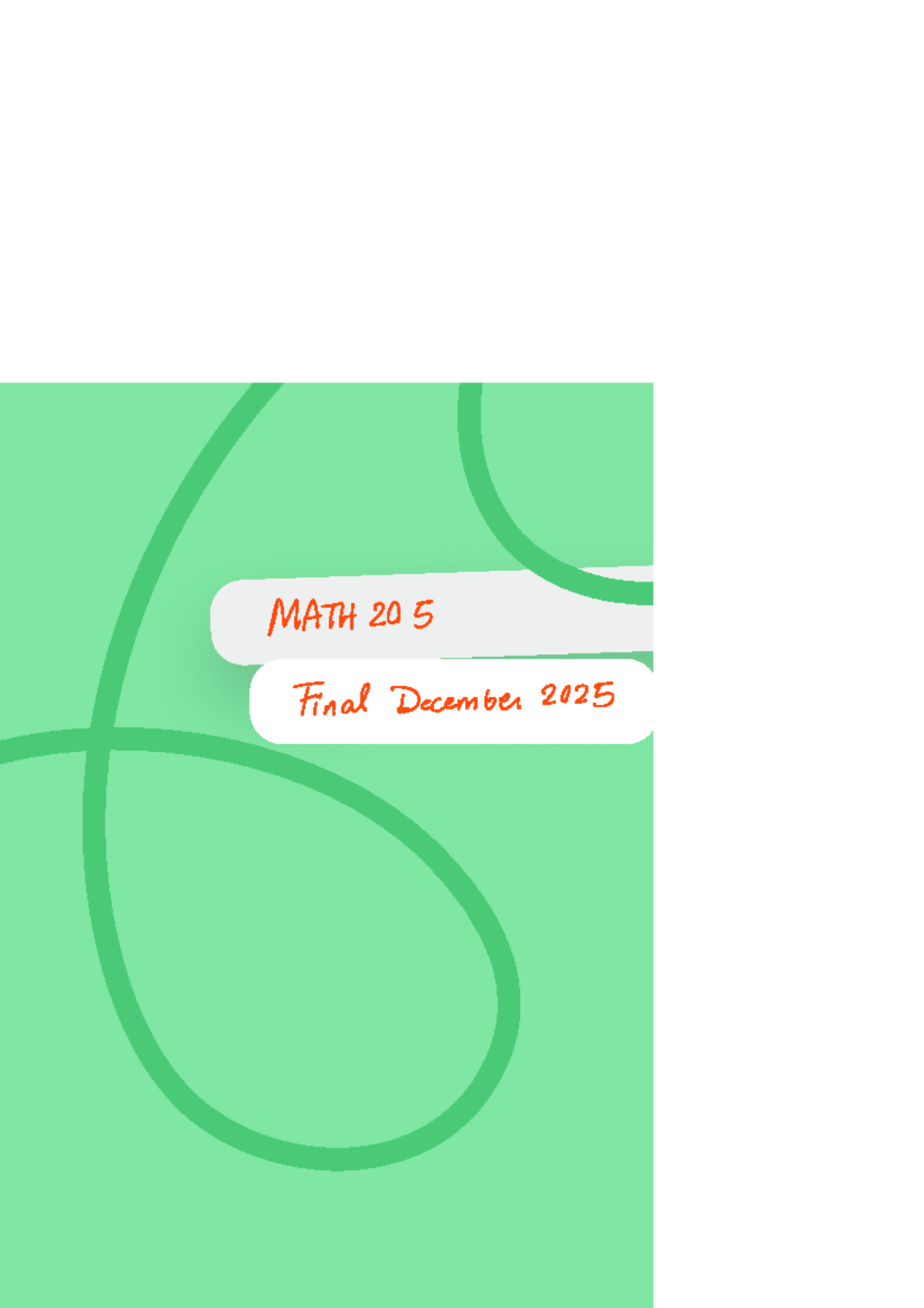 MATH 205 Final Exam Review: Riemann Sums & Integrals - Studocu