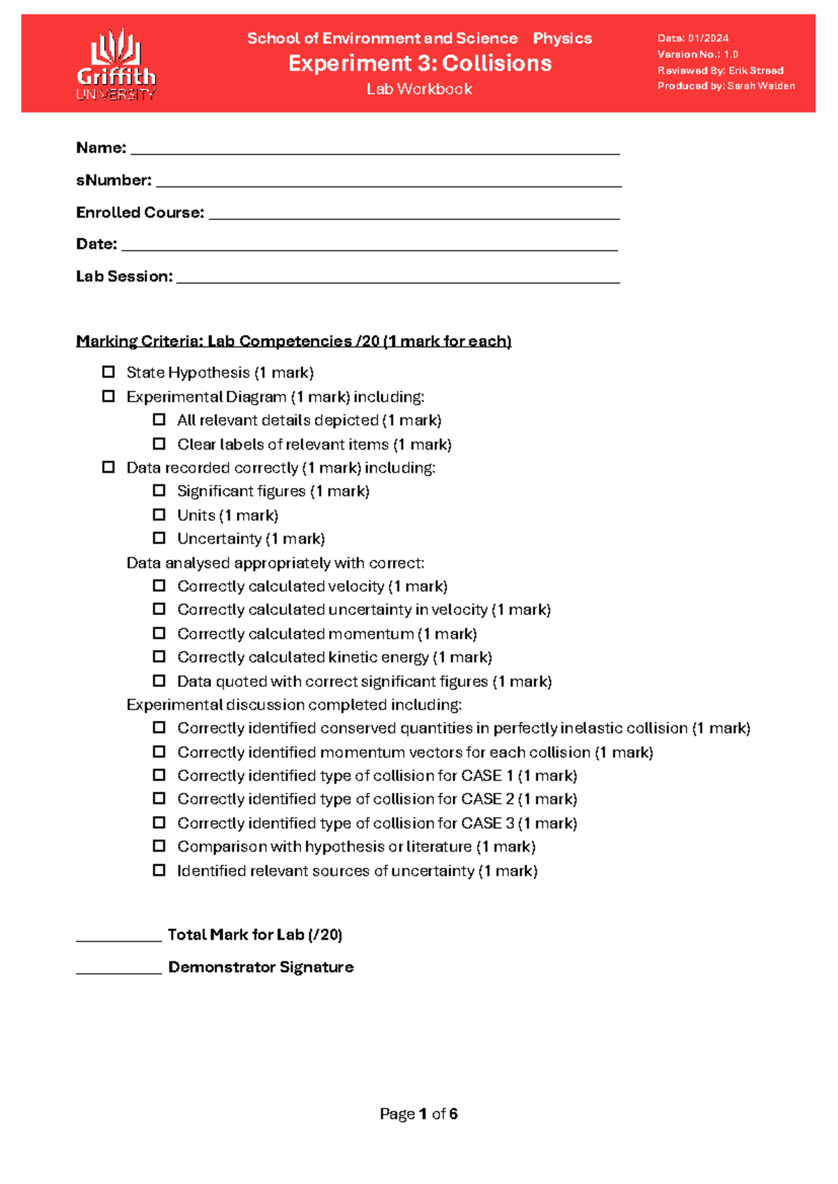 Lab 3: Collisions Workbook - Physics Experiment 2025 - Studocu