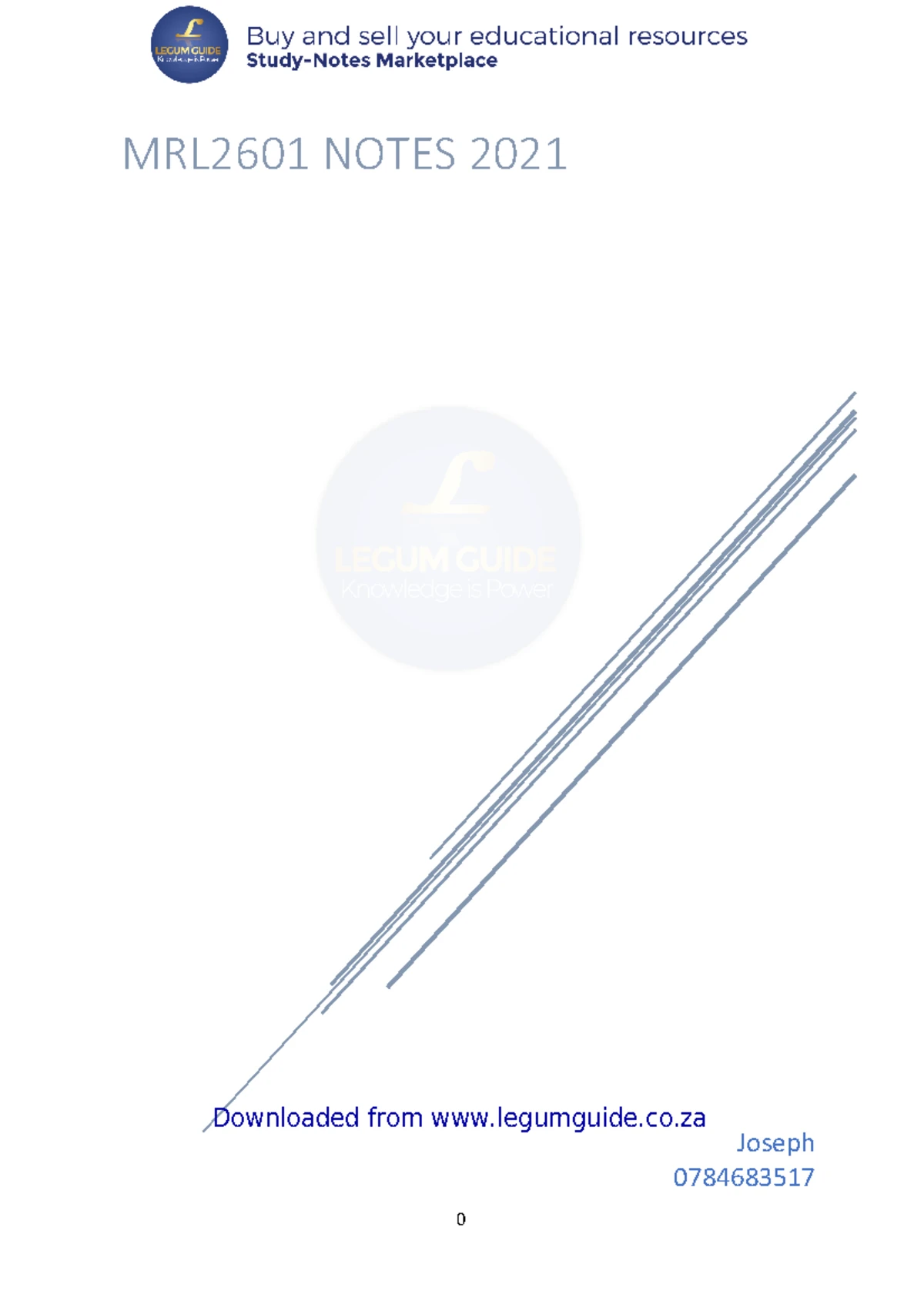 MRL2601 May June 2022 Examination Paper final - Page 1 of 10 MRL May ...