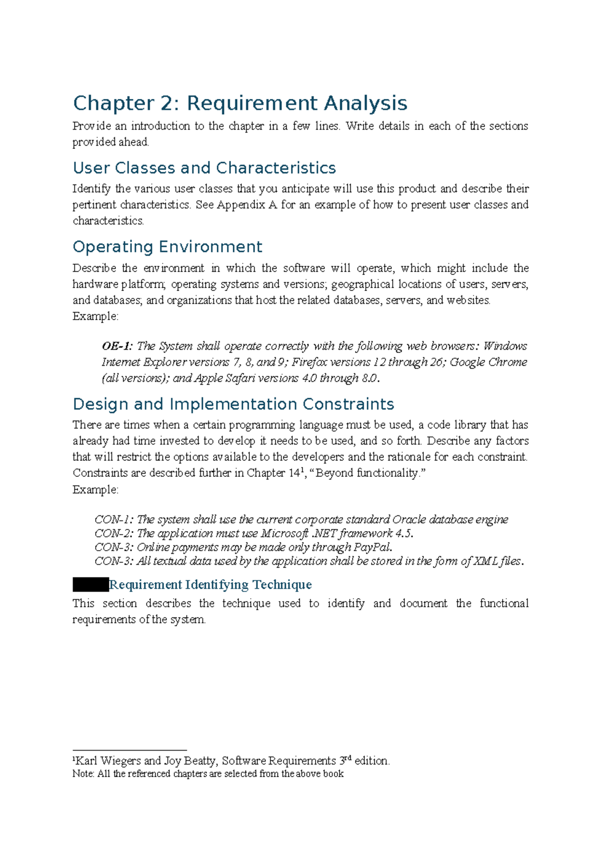 Chapter 2: Requirement Analysis for SE Assignment Template - Studocu