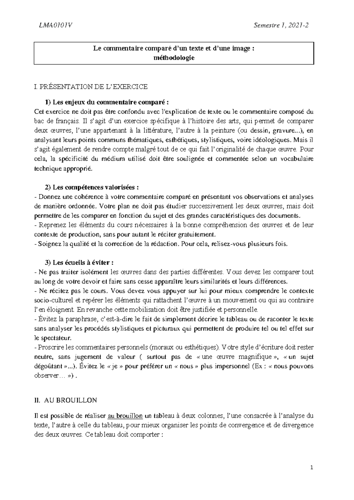 Méthodologie du commentaire comparé - Le commentaire comparé d’un texte ...