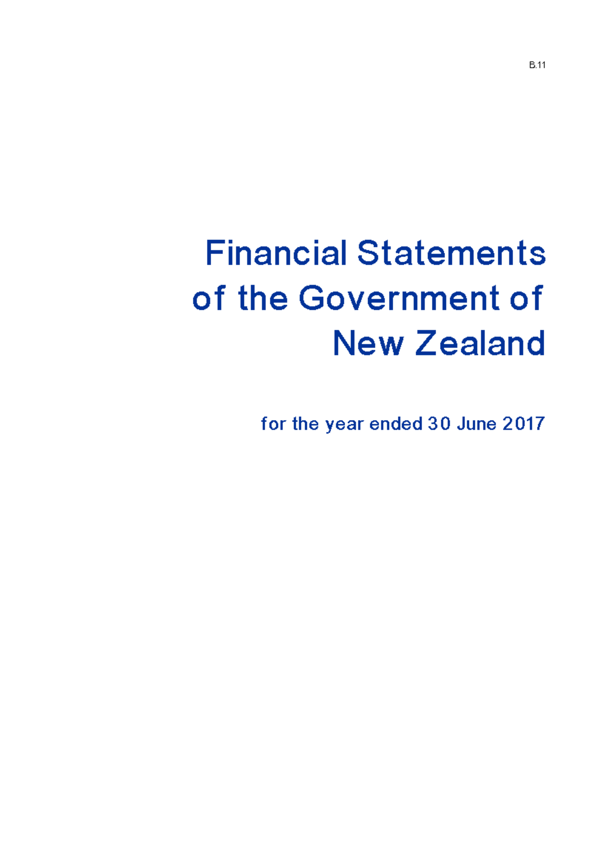 B.11 Financial Statements of the New Zealand Government for Year Ended ...