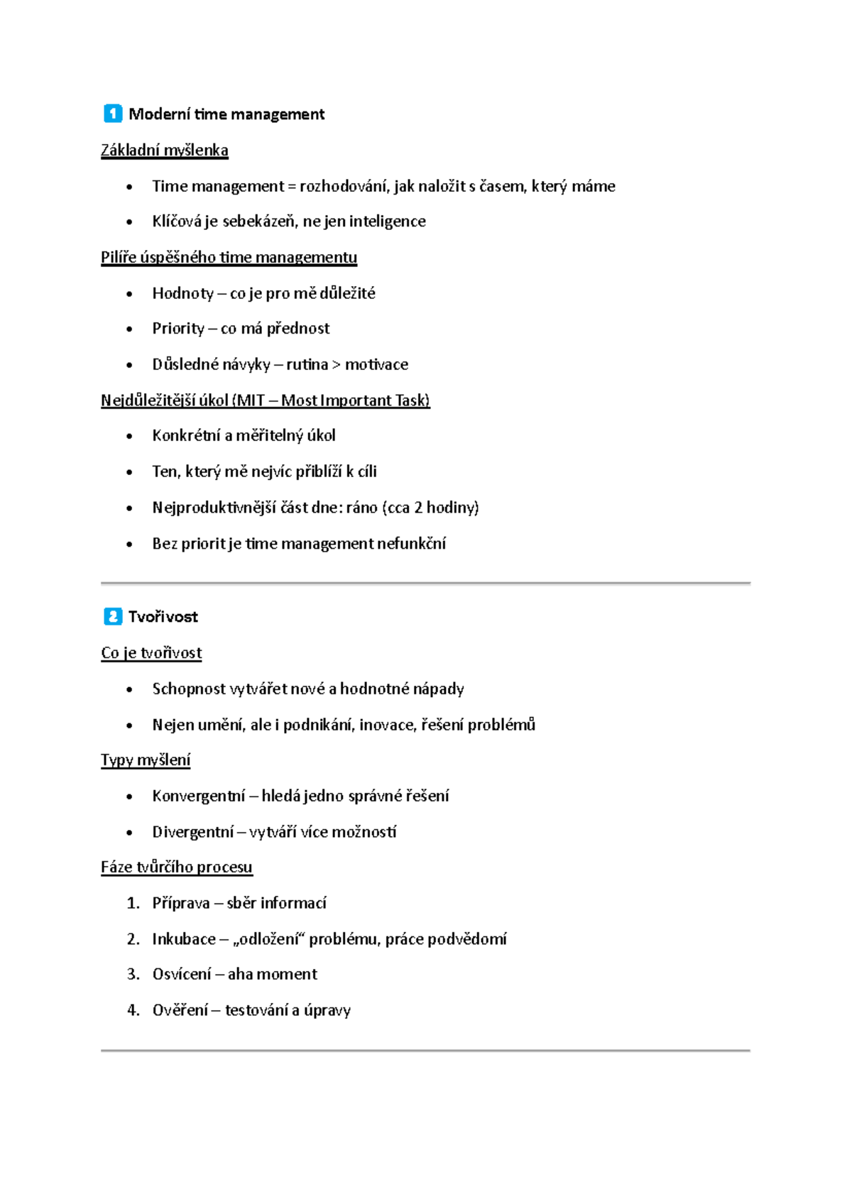 Efektivita poznámek pro test: Moderní time management - Studocu