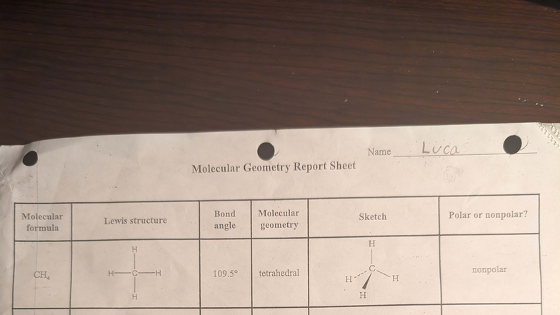 Chem 8: Molecular Geometry Report and Analysis - Studocu